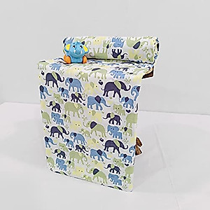 Trade Star 3 Yard Hand Block Printed 100% Super Soft Natural Dyes Cotton Fabric for Kids Bedding Decor (Baby Elephant)