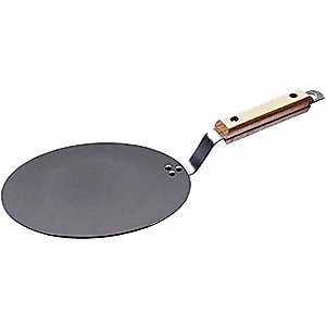Tabakh Flat Iron Tava/Griddle, 12-inch, Black