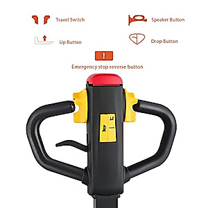 Xilin Electric Powered Pallet Jack 3300lbs Capacity Lithium Battery Walkie Pallet Truck 48"x27" Fork Size Blue Style