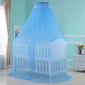 RuiHome Baby Crib Bed Mosquito Net Without Stand Boys Girls Palace-Style Dome Netting Curtain Infants Nursery Bedroom Decor Toddler Shower Gifts, Blue Color