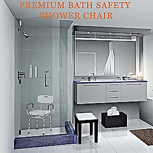 PAYRFV Pivoting Swivel Shower Chair for Elderly Seniors, 360° Bathtub Seat with Arms and Back Bath Stool Aid with Swivel Seat, Adjustable Height Shower Bench, Bathroom Bath Chair for Inside Shower