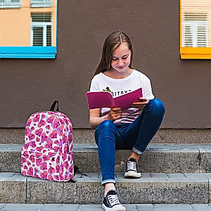 Travel Backpack Pink Love Hearts Backpacks Laptop Backpacks Lightweight Daypack Mini Backpack For Boys Girls 16 Inch