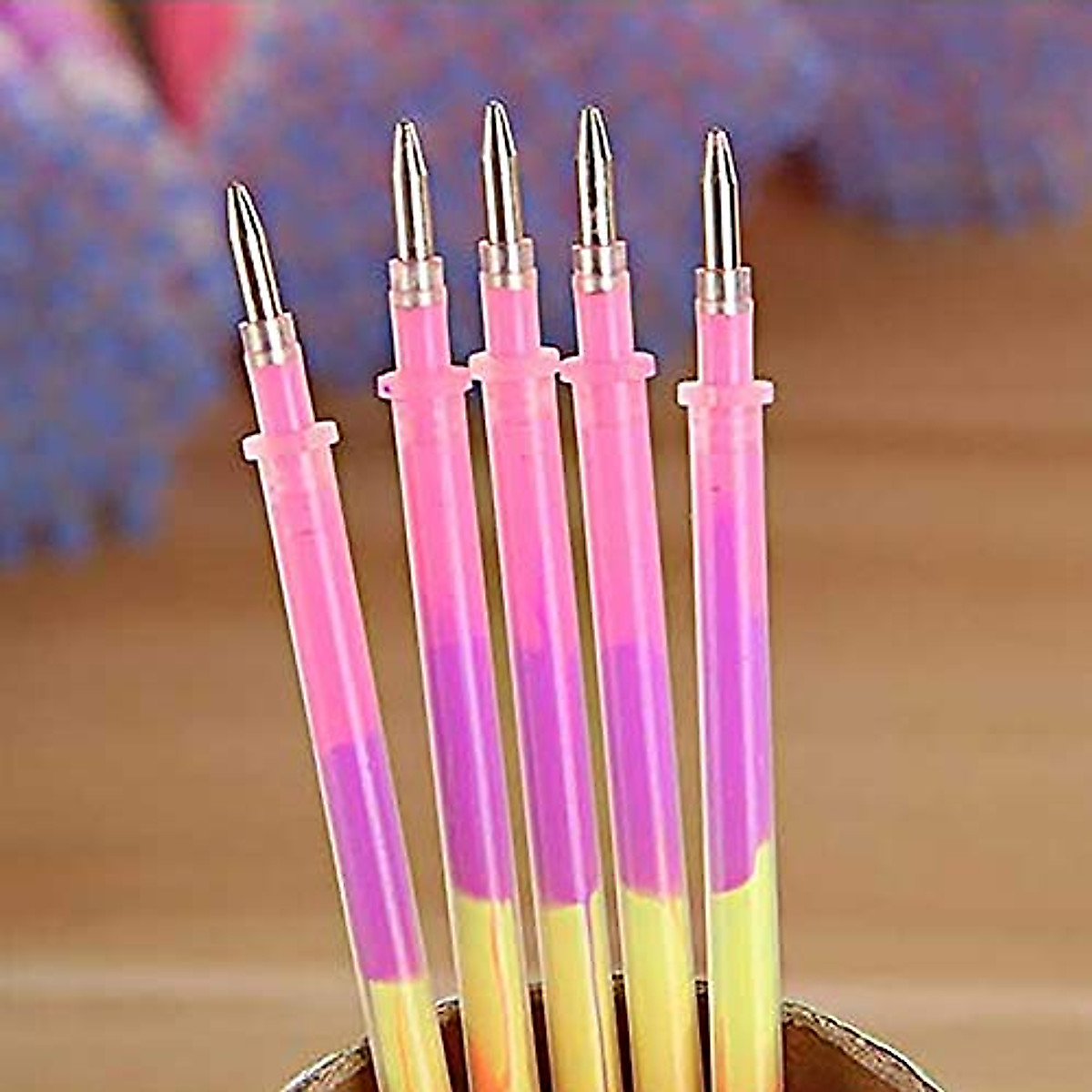Opla3ofx 10Pcs Colorful 0.5mm Gel Ink Pen Refills Glitter School Drawing Write StationeryFine point, Durable and Smoth to Write1#