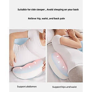 WYXunPlanet Soft Maternity Pillow | U-Shaped Design | Detachable Extension | Full Body Comfort & Pregnancy Relief (Blue)