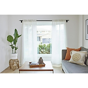 Command 10 lb Matte Black Curtain Rod Hooks, 2 Hooks and 4 Command Strips, Damage Free Curtain Hooks for Hanging Curtain Rods with Adhesive Strips, No Drilling Christmas Decorations