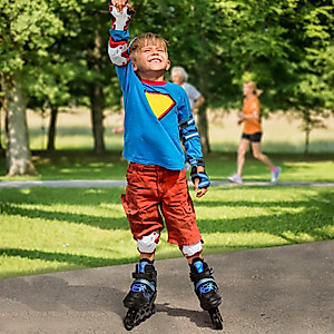 ERNAN Inline Roller Skates,Adjustable Inline Skate for Kids and Adults with Full Light Up Wheels,Outdoor Roller Blades for Boys and Girls, Men and Women (Blue)