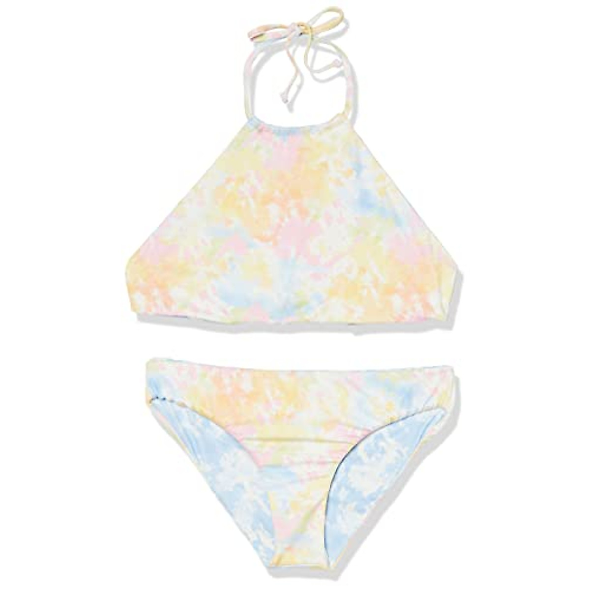 Billabong Girls' On a Rainbow Rev High Neck Two-Piece Swim Set (Little Big Kids), Multi, 8