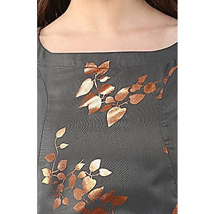 Janasya Indian Women's Tunic Tops Crepe Kurti for Women(X-Small) Grey