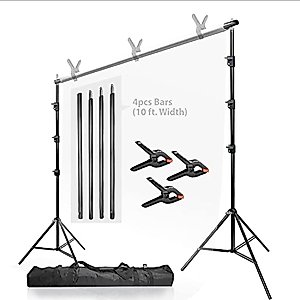 LimoStudio (Heavy Duty) 10 ft. Wide x 9.6 fit. Tall Backdrop Stands, High Stability with Thicker Pole Diameter, Adjustable Width & Length, Background Support System Kit with Accessories, AGG1114