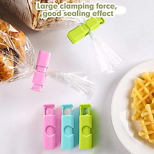 Heyissxin Bread Bag Clips,3 Color Plastic Reusable Food Clips for Bags,Set of 12 Reusable Bag Cinch for Bag Cosers for Chips