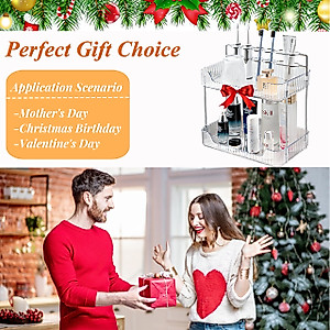 YCJYZLF Bathroom Counter Organizer Countertop Shelf, Perfume Organizer for Dresser, Vanity Organizer Trays, Skincare Organizers, Makeup Cosmetic Storage,Makeup Organizer Countertop(2 Tiers-Clear Pro)