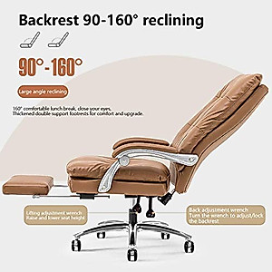 Office Chair,Ergonomic Leather Computer Home Comfortable Task Reclining Back Study Desk Chair