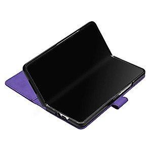 Aikukiki Case for Galaxy Z Fold 5,3D Leather Flip Folio Wallet Cover Magnetic Durable and Slim with Card Holder+Shoulder Layer Strap Phone Case for Samsung Galaxy Z Fold 5 5G,2023 (Purple)