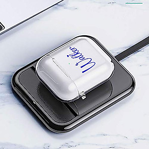 AIPNIS Custom Name Airpods Case for Apple AirPod 2 and 1 Cover Personalized Gift Shock Absorption Soft Clear TPU Cover DIY Relief