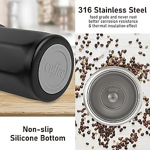 PHILORN Coffee Tumbler Leak Proof -14 oz Insulated Coffee Mug with Lid, Reusable Coffee Cup for Hot and Cold Drinks, Thermal Cup Stainless Steel Coffee Mug with Double Wall