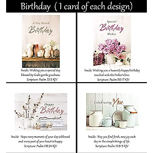 Birthday (No Repeated Cards) 32 Designs Christian/Religious Greeting Card Assortment #3 ~ Scripture in every card