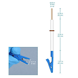 stonylab Electrode Holder, Multi-Purpose Electrode Clip with Plastic Protective Sleeve Electrode Holder with Detachable Nickel Plated Copper Gator Clip and PTFE Body for Electrolytic Cell