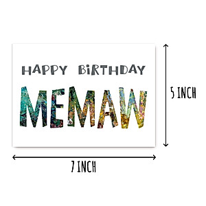 Happy Birthday Memaw - Memaw Birthday Card - Memaw Card - Card For Memaw Modern - Memaw Birthday Card - Card For Memaw