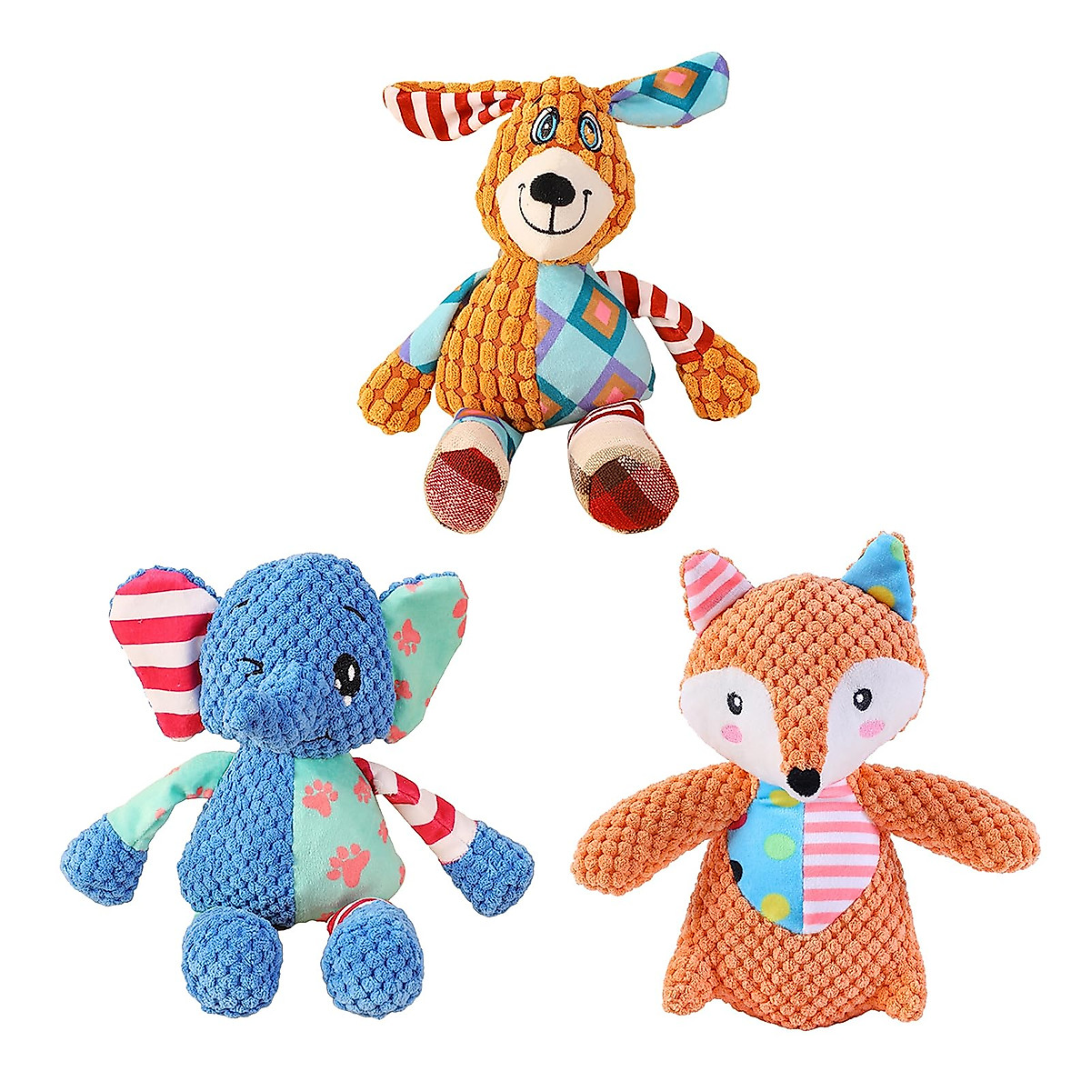 BLULILY Pet Dogs Chew Toy for Small Dog Plush Toy Animal Cat Soft Teething Toy Aggressive Chewers Biting Toy Puppy