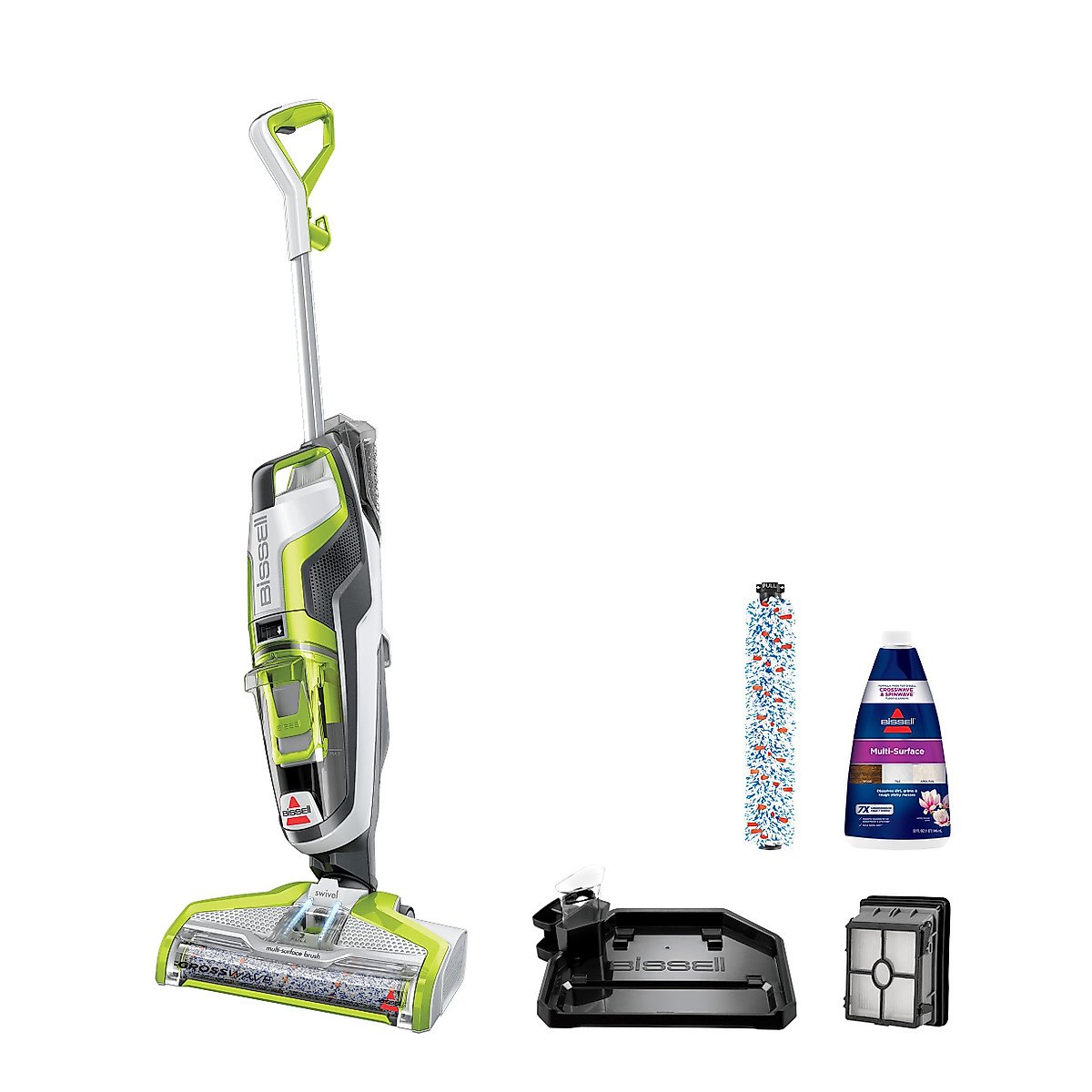 BISSELL CrossWave Floor and Area Rug Cleaner, Wet-Dry Vacuum with Bonus Brush-Roll and Extra Filter, 1785A , Green