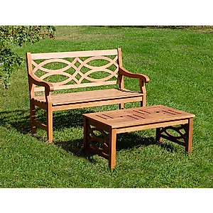 Achla Designs 4-Foot Hennell Garden Bench, Natural