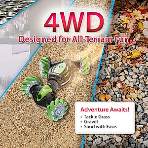 Contixo SC1 All Terrain Speed Crawler RC Stunt Car, 4WD 2.4GHz Remote Control Car, Gesture Sensor Toy Cars, Double Sided Rotating 360° Flip Offroad Vehicle with Lights Music, Kids Toy Cars, Green