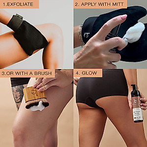 Self Tanner Mousse - USA Made with Natural & Organic Ingredients, Self Tanning Mousse for Dark Fake Tan, Sunless Tanner, Clear & Non Toxic Tanning Foam for Streak Free Finish, No Nasty Smell