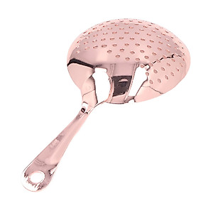 Julep Strainer, Stainless Steel Bar Strainer Cocktail Strainer Spoon for Home Bar, 6.9 x 2.9in(Rose Gold)
