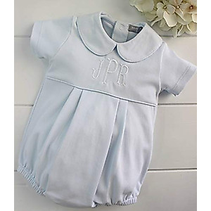 Baby Boys Blue Onesie Bubble Outfit Pima Cotton Layette Outfit (6-9M)