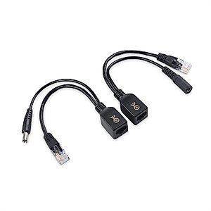 Cable Matters Inline Passive Power Injector Over Ethernet (PoE Injector and PoE Splitter Kit) in Black