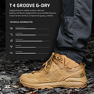 GARMONT TACTICAL T4 Groove Military and Law Enforcement Tactical Mid Boots for Men and Women, Suede Leather, Cushioned, Hiking Shoes, Black, Size, 11