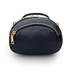 Leather Bags Purses and Handbags Shoulder Bags for Women Soft Leather Ladies Crossbody Bag Top handle satchel Bag Mini Bag (Black)