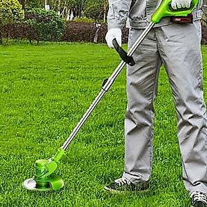 Weed Wacker Electric Weed Eater Battery Weed Wacker Operated Lawn Trimmer with 2 x 24V 2Ah Battery Powered & Charger, Lightweight No String Trimmer/Grass Trimmer/Edger/Brush Cutter for Garden Yard