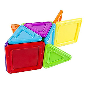 Magformers Rainbow Opaque Solid Set (14-pieces) Basic Magnetic Building Blocks, Educational Magnetic Tiles Kit , Magnetic Construction STEM Set