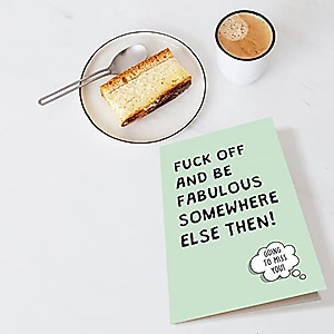 Funny Leaving Card, Retirement Leaving Card, Goodbye Card, Gift for Colleague Leaving, Fuck Off And Be Fabulous Somewhere Else Then