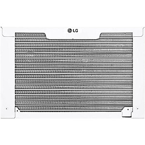LG 8,000 BTU Window Air Conditioner, 115V, Cools 340 Sq.Ft. for Bedroom, Living Room, Apartment, Quiet Operation, Electronic Control with Remote, 3 Cooling & Fan Speeds, Auto Restart, White