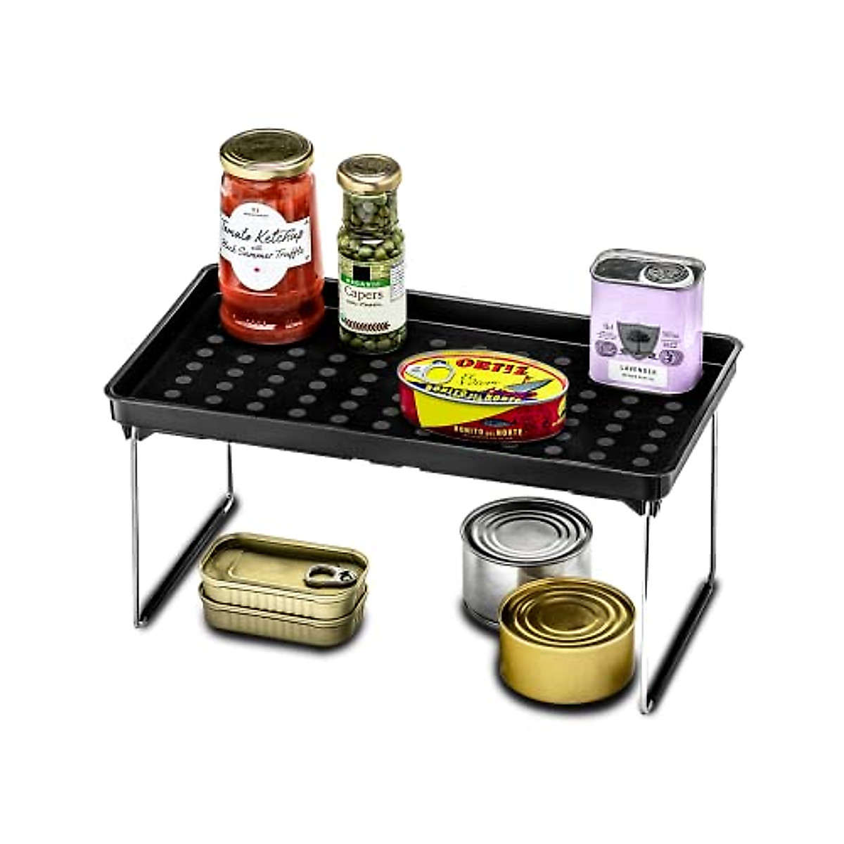 madesmart Antimicrobial Classic Medium Stacking Shelf, Carbon