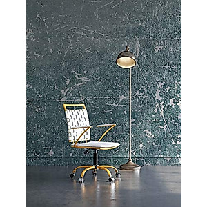 CAROCC Gold Computer Chair Gold Office Chair Desk Chair for Women White and Gold Desk Chair with Wheels and arms Computer White and Gold Desk Chair（3013-GD-white）