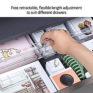 4PC Drawer Dividers Organizers, Adjustable Kitchen Drawer Organizer Clear Drawers Separators, Expandable 11-19 Drawer Organizers for Clothing Kitchen Utensils and Office Storage, White