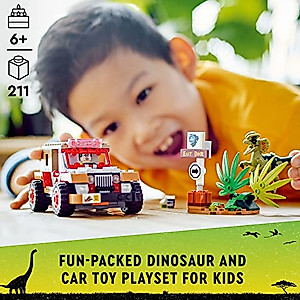 LEGO Jurassic Park Dilophosaurus Ambush 76958 Building Toy Set for Jurassic Park 30th Anniversary, Dinosaur Toy with Dino Figure and Jeep Car Toy; Gift Idea for Grandchildren and Kids Ages 6 and Up