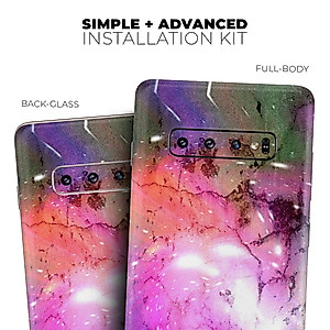 DesignSkinz Warped Neon Color-Splosion Protective Vinyl Decal Wrap Skin Cover Compatible with The Samsung Galaxy S20 (Screen Trim & Back Glass Skin)
