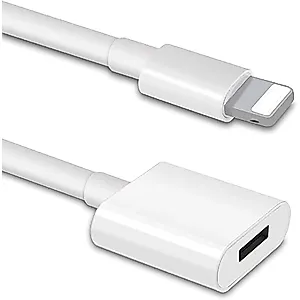 DESOFICON iPhone Charger Extension Cable Compatible with iPhone/iPad, Extender Dock Cable for Male to Female Cable Extension Adapter Pass Video, Data, Audio(6.6FT/2M White)