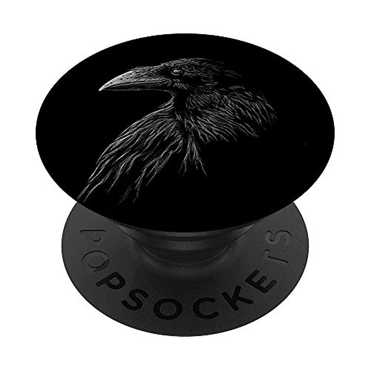 Mystical black raven illustration crow artwork PopSockets Swappable PopGrip