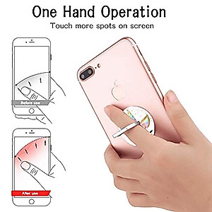 Zopicch (3 Pack) Mobile Phone Ring Holder Finger Grip,Pink Rose Gold Flower Unicorn Cell Phone Stand Collapsible Kickstand Compatible with All Smartphone