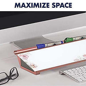 Quartet Whiteboard, Glass Dry Erase Board with Storage for Desktop Notetaking, 18" x 6", Clean Erase Surface, 1 Dry Erase Marker, Floral Pattern (GDP186P)