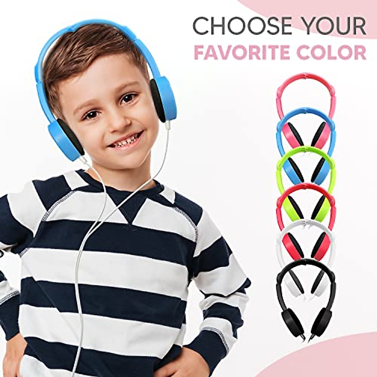 Bulktech Wired Kids Headphones, Foldable Stereo Tangle-Free 3.5mm Jack Corded On-Ear Headset for Children Teens Boys Girls Phone School Kindle Airplane Travel Plane Tablet Parent, 1 Pack Green