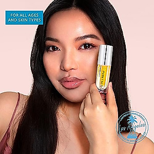 SKINN Luminous Golden Lip Oil - Support Collagen Production, Smooth Lines & Soothe Dry Cracked Lips - Hydrating Lip Gloss & Oils Improves Elasticity, Texture & Luminosity - Vitamin C & Manuka Honey