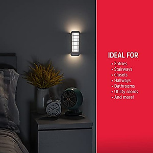 Energizer Wall Sconce, Battery Operated Modern Lamp, Nightlights, Stick Anywhere, Wireless Motion Activated LED Light Fixture for Hallway, Aisle, Kitchen, Lobby, Bathroom, 40644, White