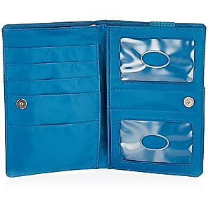 Big Skinny Women's RFID Blocking Plus Size myPhone Bi-Fold Slim Wallet, Holds Up to 20 Cards, Ocean Blue
