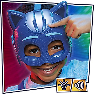PJ Masks Catboy Deluxe Mask Set, Preschool Superhero Dress-Up Toy with Light-up Mask and Catboy Amulet Accessory for Kids Ages 3 and Up